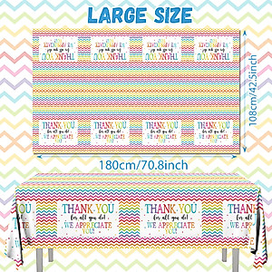 Juweked 3Pcs Thanksgiving Tablecloth Thank You Table Cloth Plastic We Appreciate You Table Cover Rectangle Appreciation Tablecloths Thankful Table Decor Grateful to Employee Teacher Doctor Parents