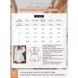 Dokotoo Womens Summer Spring Romper Ladies Elegant Plain Sexy V Neck Flared Long Sleeve Waist Tiet Pleated Drape Rompers and Jumpsuits for Women Dressy Black X-Large
