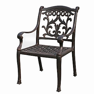 Theworldofpatio Mandalay Cast Aluminum Powder Coated 7pc Outdoor Patio Dining Set with 44"x84" Rectangle Table - Antique Bronze