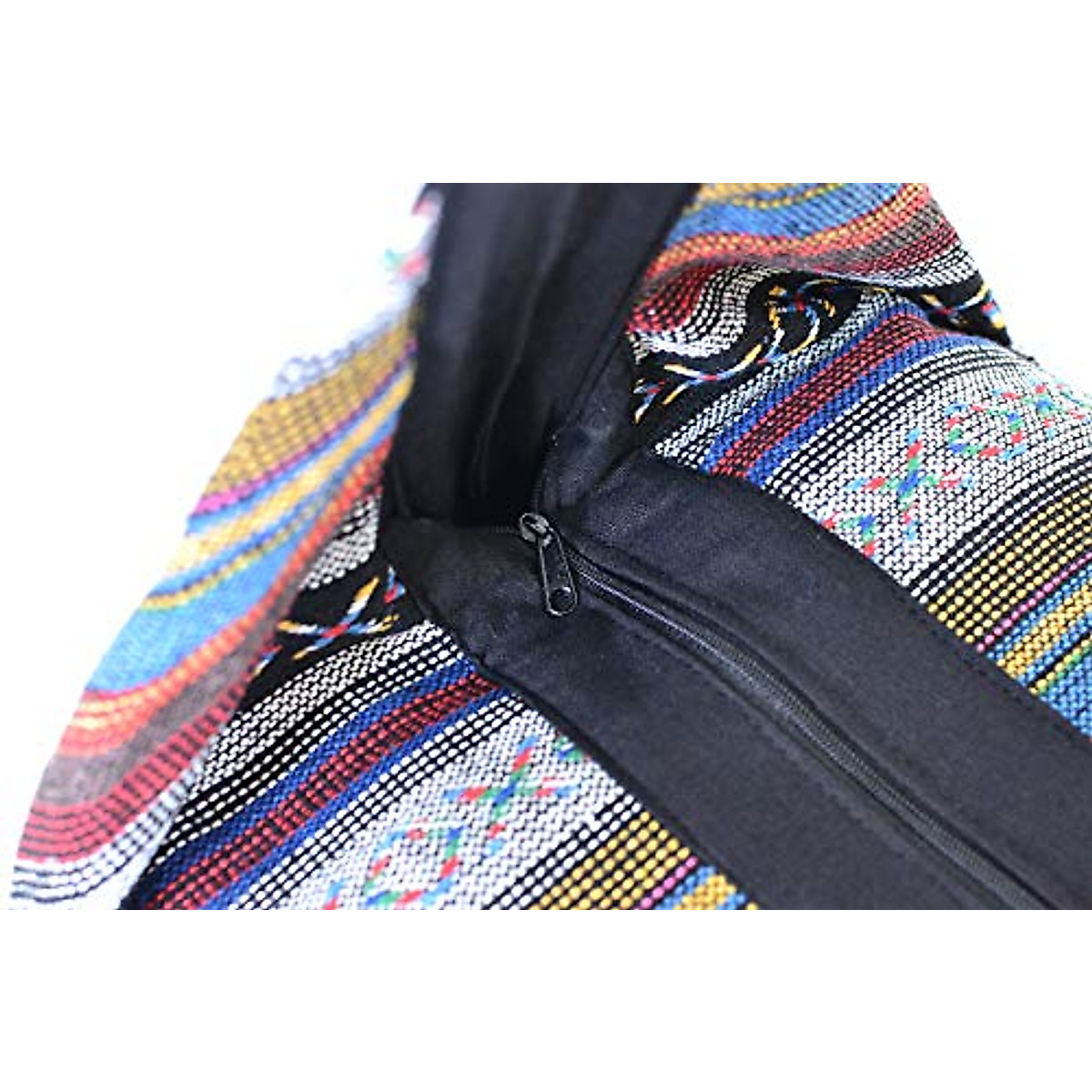 Luggage Hobo Crossbody Bag Shoulder Bag Travel Bag Messenger Bag Hippie Boho Bohemian Large Purse (Black)