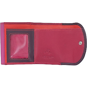 VISCONTI Rainbow Collection Small Leather Purse RFID and Tap and Go RB126 (Plum Multi)