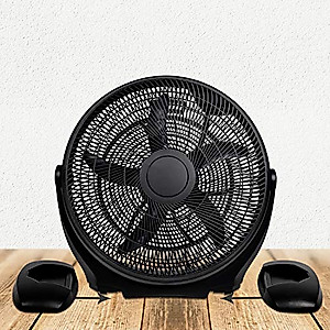 Simple Deluxe 20 Inch 3-Speed Plastic Floor Fans Oscillating Quiet for Home Commercial, Residential, and Greenhouse Use, Outdoor/Indoor, Black (HIFANXFLOOR20PLATICEXP)