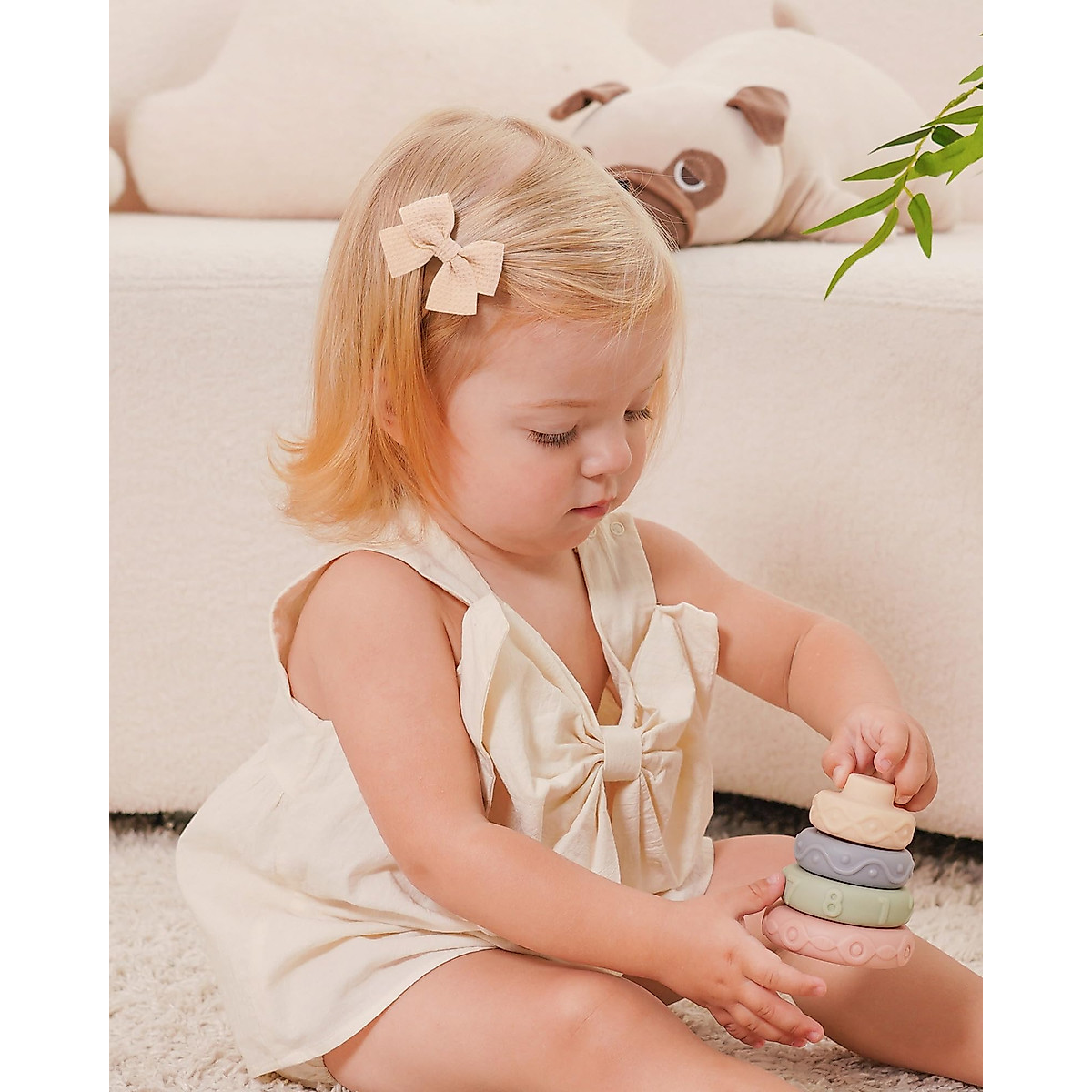 Jollybows 20pcs Baby Hair Clips Girls Bows 2" Mini Alligator Clip Toddler Pigtail Bow Fine Hair Clip