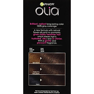 Garnier Hair Color Olia Ammonia-Free Brilliant Color Oil-Rich Permanent Hair Dye, 4.15 Dark Soft Mahogany, 1 Count (Packaging May Vary)