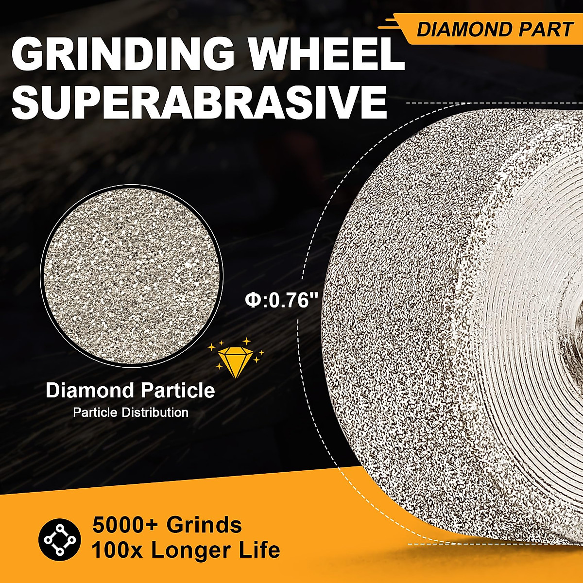 Diamond Sanding Bits for Dremel Rotary Tool, Grinding Stone Sanding Drill Bits with 1/8" Shank Gift for Craft Lovers - Metal & Woodworking/DIY Craft Making - 150 Grit 1 Pack