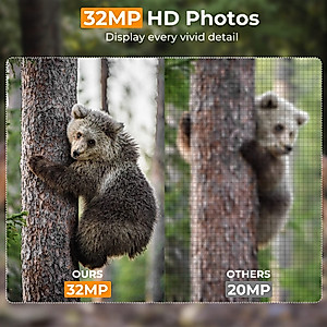 K&F Concept 4K 32MP WiFi Trail Camera, Game Camera with Night Vision Motion Activated Waterproof, Hunting Camera with 940nm No Glow Infrared LED 0.2s Trigger Time for Wildlife Monitoring Deer Cam