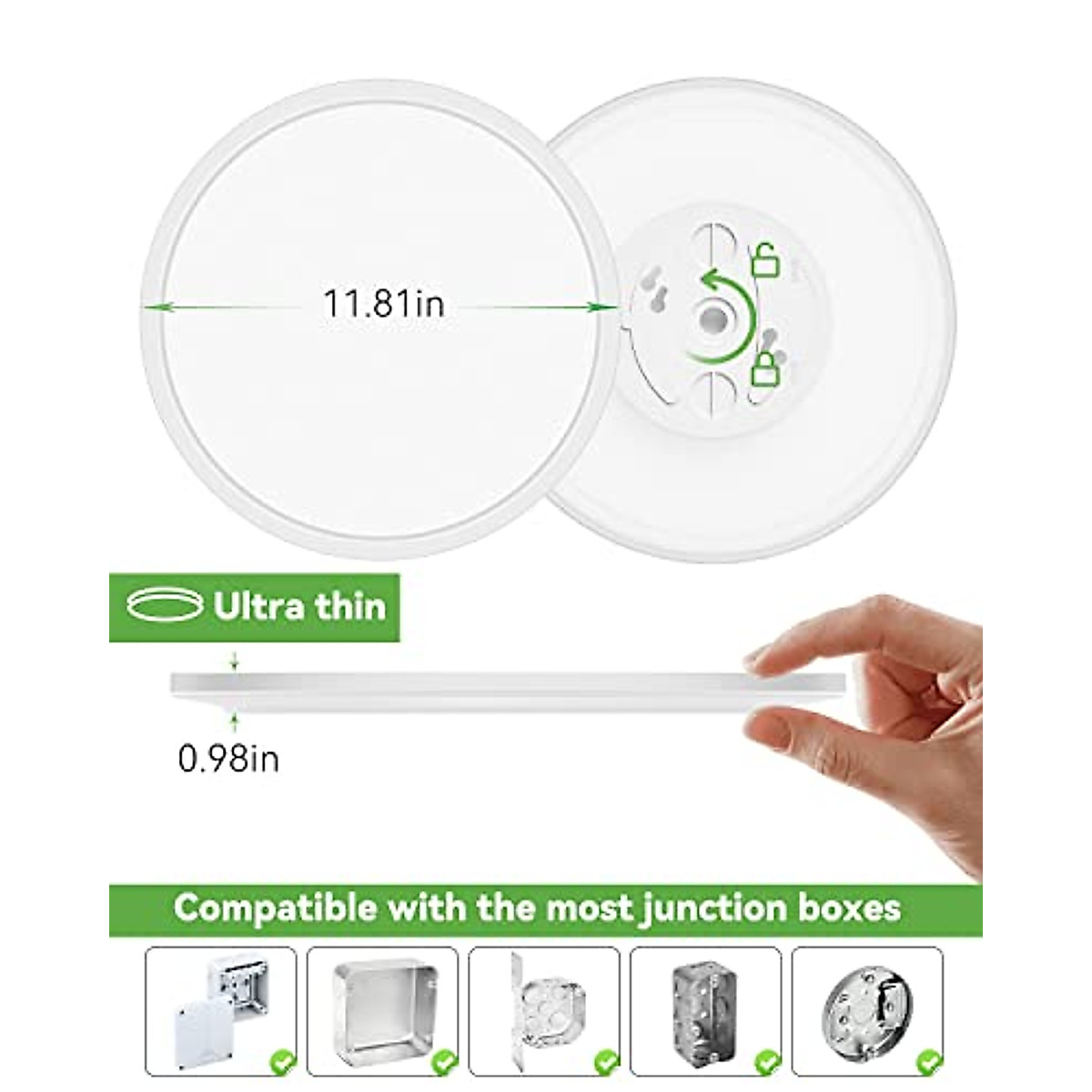 zemty 6Pack 12 Inch LED Flush Mount Ceiling Light, Super Slim 28W 3200lm LED Ceiling Light, 3 Color Temperature in One 3000k/4500k/6000K Round Light Fixture for Bedroom, Kitchen, Dining Room (White)