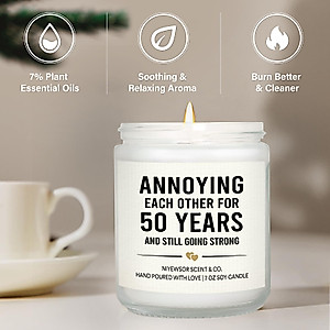 Niyewsor 50th Anniversary Candle, 50th Wedding Anniversary, Gifts for Couple, 50th Anniversary, Gifts for Parents, 50 Years Anniversary, Gifts for Husband, Wife, Him, Her, Friends