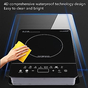 EULANGDE 110V Portable Induction Cooktop 1800 Watts cooktop countertop burner induction burner induction stove Touch Panel Induction Cooker induction cooktop portable (Black-1)