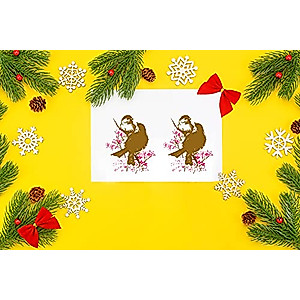 2 Love Birds on Flowers Words Clear Stamps for Card Making Scrapbooking Crafting DIY Decorations, Birds and Flowers Transparent Silicone Seal Stamps for Embossing Album Crafts