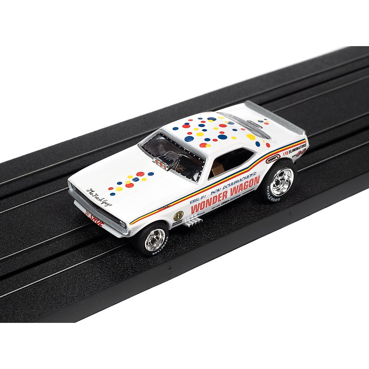 Auto World 4Gear R26 Don Schumacher - 1970s Plymouth Barracuda Wonder Wagon HO Scale Slot Car