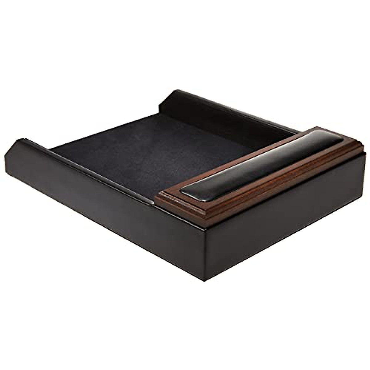 Dacasso Leather Desktop Tray Luxury Letter Holder & Paper Desk-Office Organization, 13.62in x 10.62in x 2.50in, Black