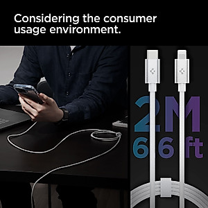 Spigen ArcWire USB C to Lightning Cable 6.6ft MFi Certified PD Charger Fast Charging Compatible with iPhone 14 13 12 Plus Pro Max Mini 11 SE 2020 X XS XR 8 Plus iPad Air AirPods