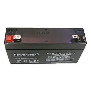 PowerStar--2 Year Warranty 6V 1.2AH SLA Battery Replaces pe6v1.2 bp1.2-6 es1.2-6 cb-1.3-6