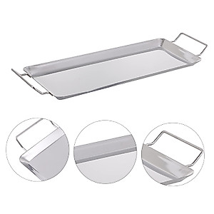 PLAFOPE 1pc Grill Tray Barbecue Grill Wok Rectangular Griddle Fish Grill Pan Nonstick Griddle Grill Pan Stovetop Grill Pan Barbecue Grill Plate Stainless Steel Drumstick