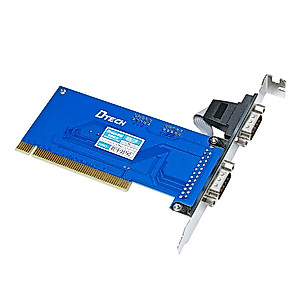DTECH 2 Port PCI Serial Card PCI to COM Port DB9 RS232 Expansion Adapter for Desktop Computer PC Windows 10 8 7 XP Vista with 16C550 UART