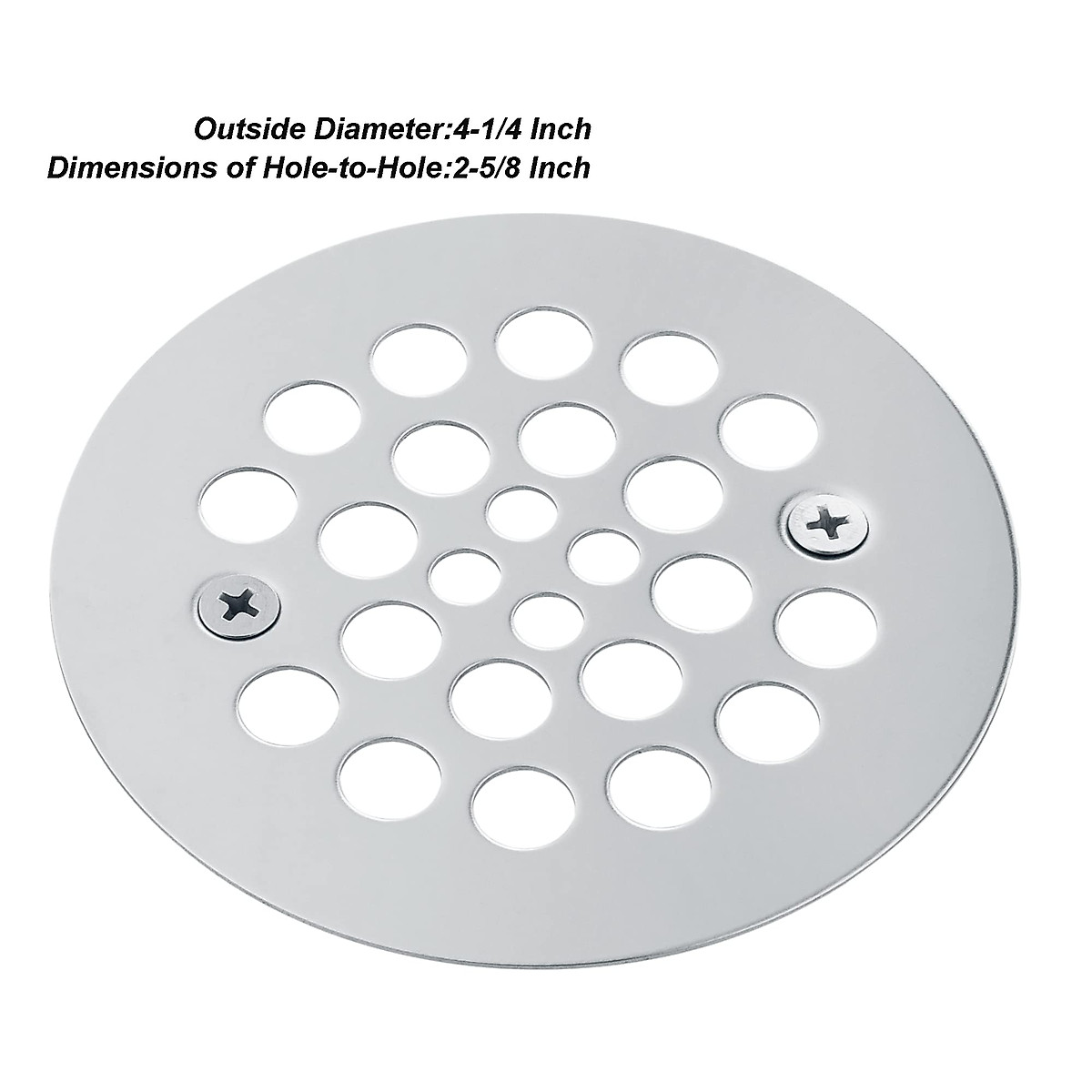 Artiwell 4-1/4“ Shower Strainer Drain Trim Set, Screw-in Shower Strainer Drain Cover, Plastic-Oddities Style Replacement Strainer Grid,Machine & Self-Tapping Screws Included (Chrome Plated)