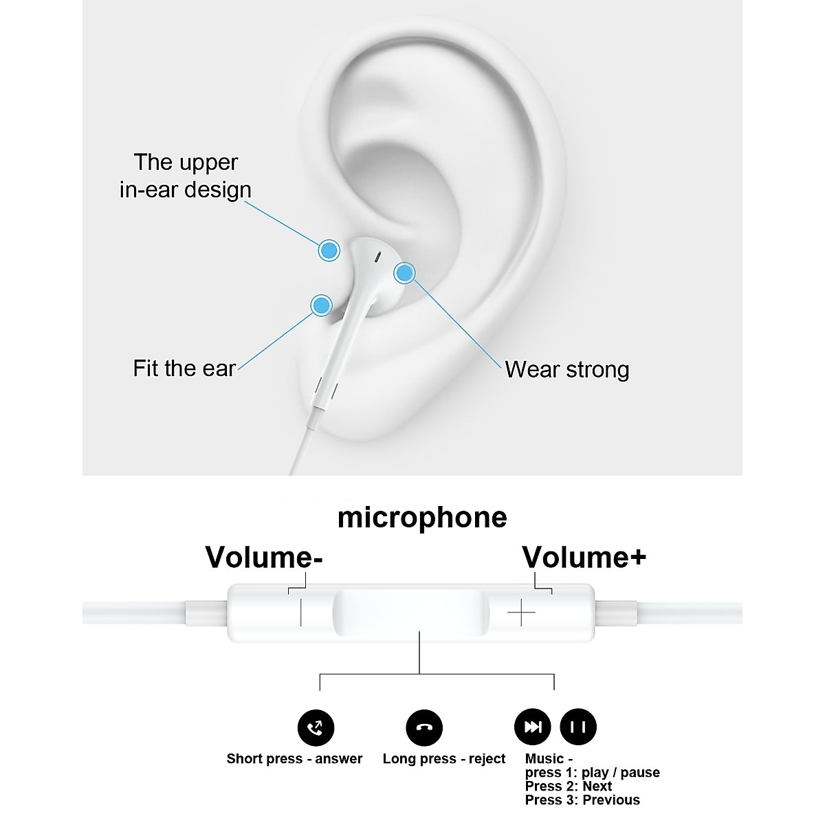 SKYCABLE USB Type C Headphones, 2-Pack, Wide Compatibility, Enhanced Audio Quality, Ergonomic Design, Convenient Remote Control & Microphone