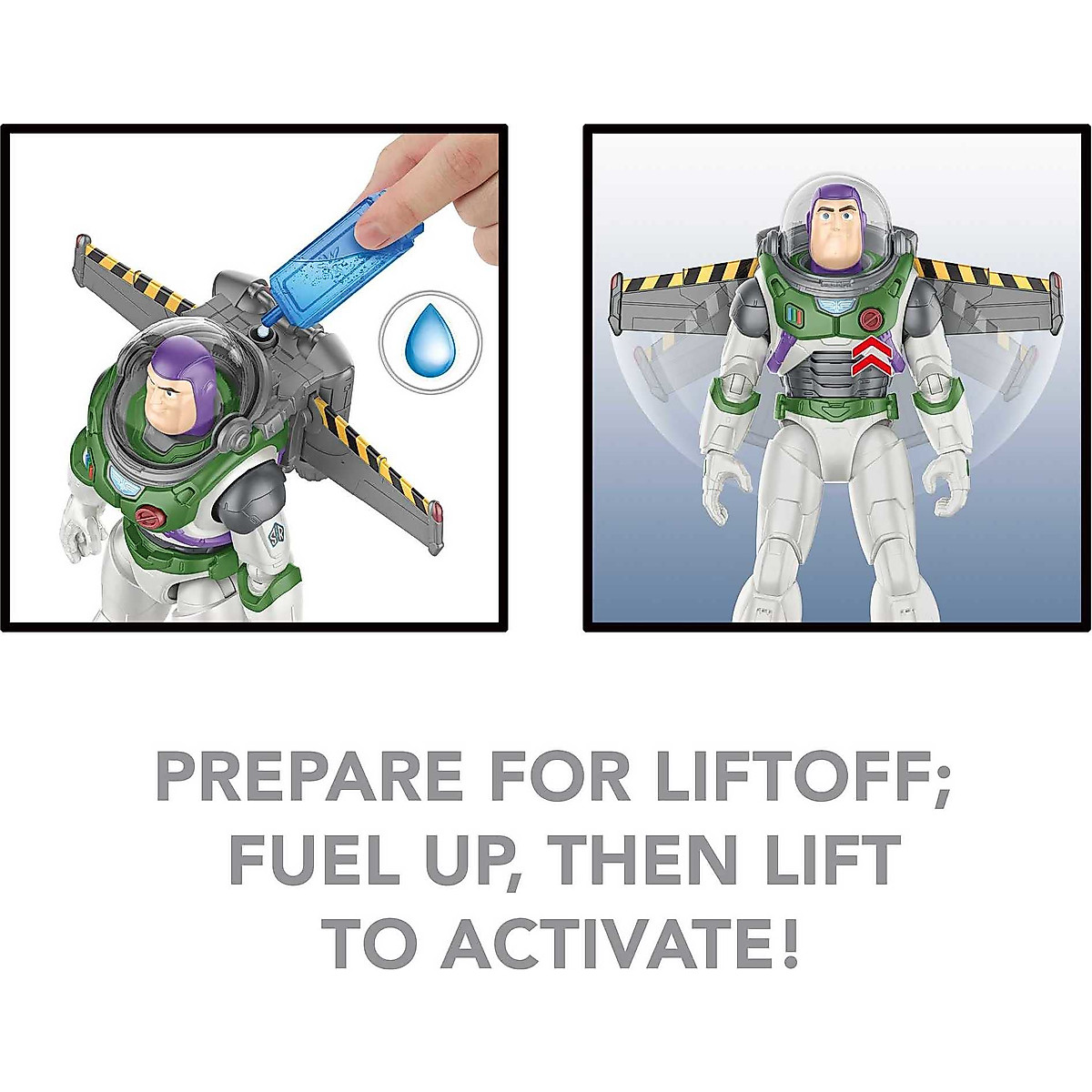 Mattel Disney Pixar Lightyear Toys, Talking Buzz Lightyear Action Figure with Liftoff Vapor Trail, 20 Sounds, Jetpack with Expanding Wings