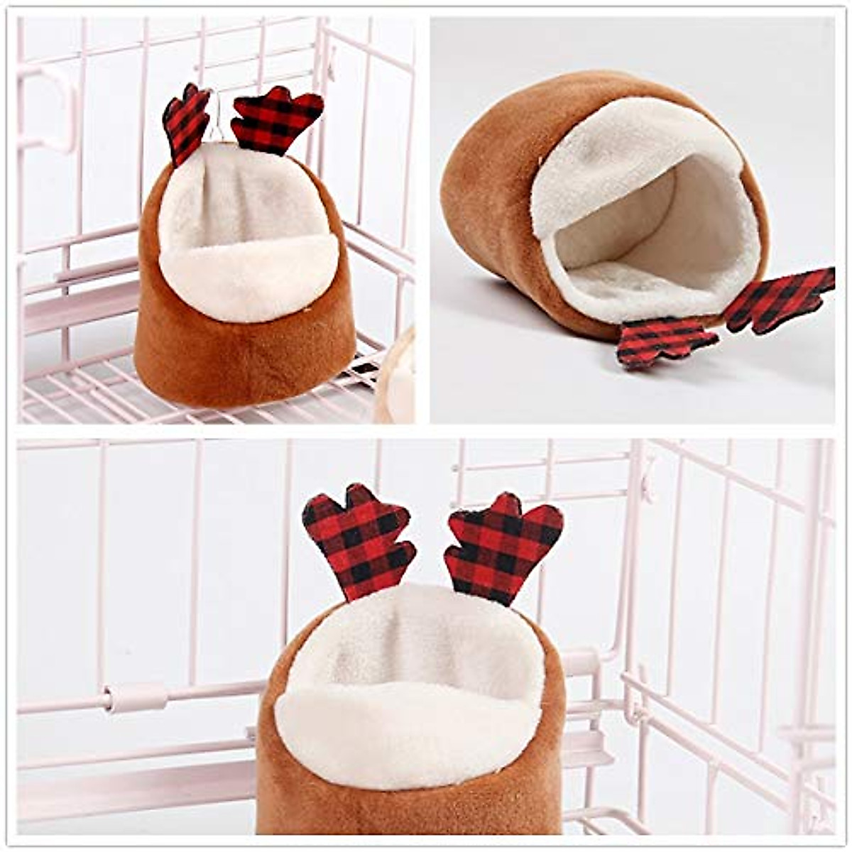 CooShou 2PCS Hamster Mini Bed, Warm Small Pets Animals House Bedding, Cozy Nest Cage Accessories, Lightweight Cotton Sofa for Dwarf Hamster