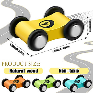10 Pieces Wooden Mini Car Wooden Car Ramp Race Track Toys for Aged Over 3 Years Old, Wooden Car Ramp Racer Toy Replacement Vehicle Set Race Car Party Favors