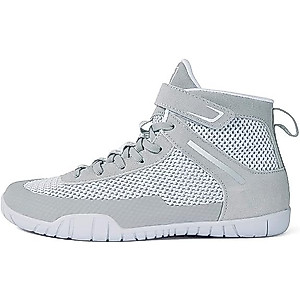 Women Wrestling Shoes Boxing Shoes Fitness Sneakers Zero Drop Sole Light Grey