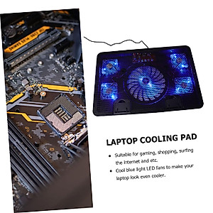Mikikit Laptop Radiator Cooling Bracket Laptop Fan Stand Cooler Fan Laptop USB Cooling Pad Laptop External Fan Laptop Cooling Fan USB Cooler Pad Air Fan N5 Portable Plastic Accessories