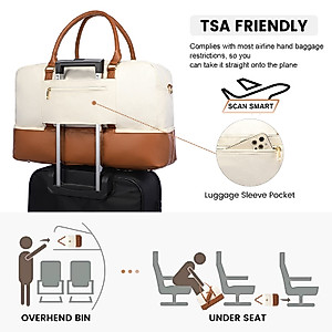 Realer Travel Duffle Bag, Quilted Weekender Bag for Women with Toiletry Bag, Carry on Overnight Bag with Shoe Compartment, Weekend Yoga Bag with Wet Pocket, Mommy Hospital Bags for Labor and Delivery