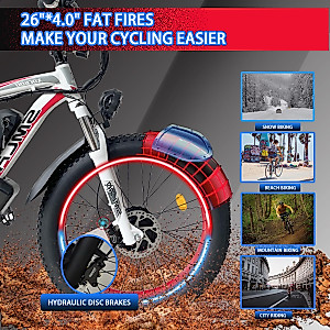 Lanshanchu Electric Bike for Adults, Dual Motor AWD 2000W 35MPH Electric Bicycles, Removable Lithium Battery 48V/22.4AH, 21-Speed with Ignition Lock Hydraulic Disc Brake
