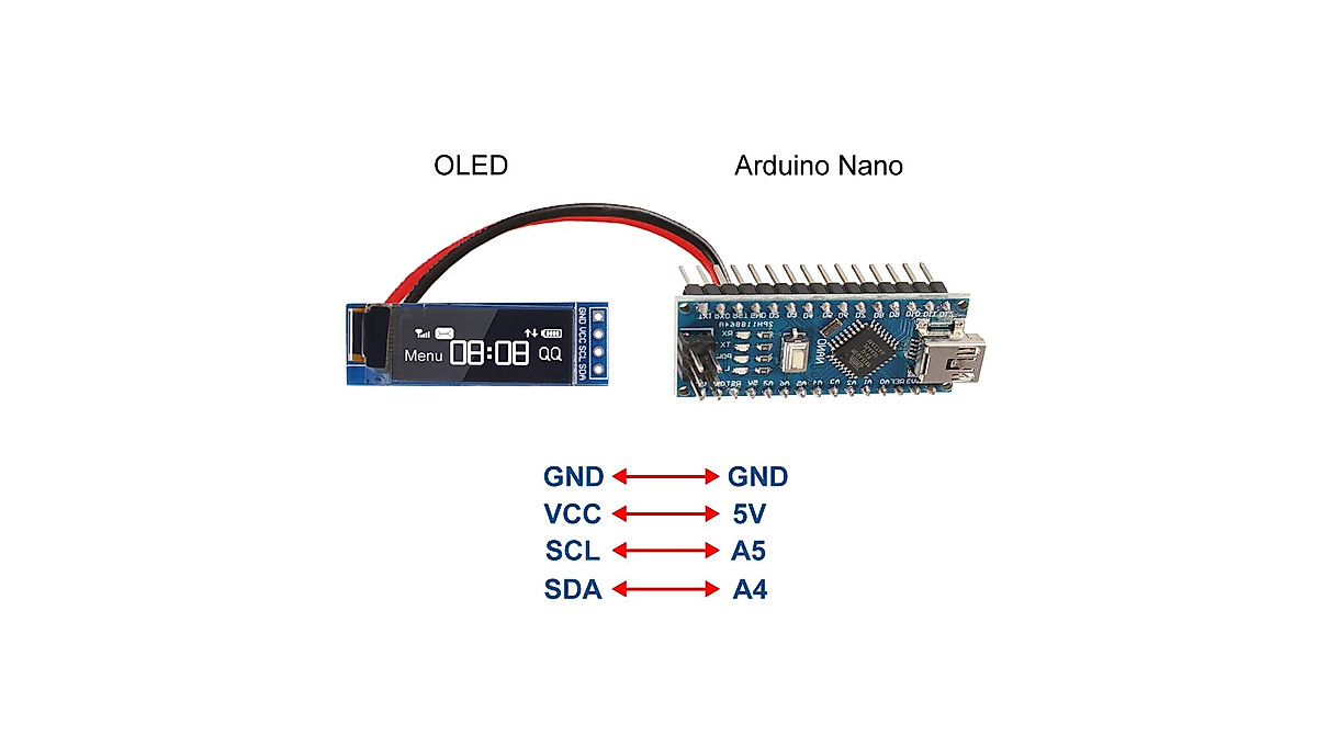 0.91" White I2C OLED Display Module (4-Pack) for Arduino & Pi