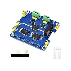 2-Channel Isolated CAN Bus Expansion HAT Compatible with Raspberry Pi/Arduino/STM32,2-CH CAN HAT with MCP2515 + SN65HVD230 Dual Chips Solution,Multi Onboard Protection Circuits