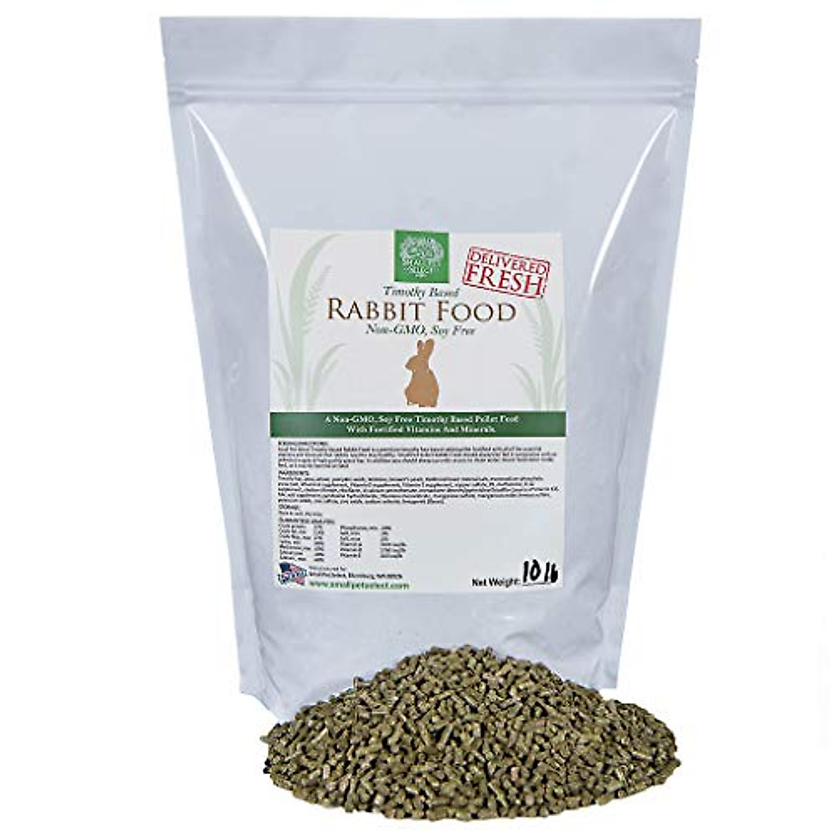 Small Pet Select-Premium Rabbit Pellet Food, Non-GMO, Soy Free. Local Ingredients in Pacific Northwest, 10lb