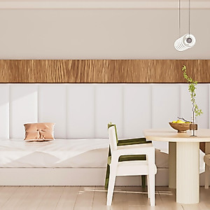 Umedol 3D Anti-Collision Wall Padding for Kids, White Peel and Stick headboard Pack of 4 Panels Sized 7.8" x 15.7", Self-Adhesive headboard Panels for Wall, Bedroom/Living Room Upholstered Wall Panel