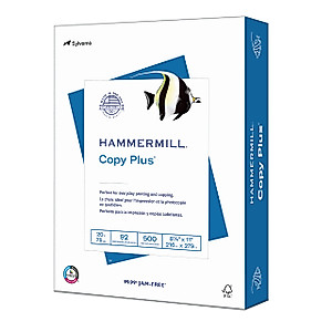 Hammermill Printer Paper, 20 lb Copy Plus, 8.5 x 11 - 1 Ream (500 Sheets) - 92 Bright, Made in the USA, 105007R