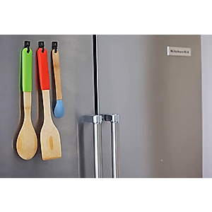 eBloom Adhesive Wall Hooks for Hanging Heavy Duty Rack Kitchen Gadgets, Storage Utensil Holder No Drilling Wall Mounted with 5 Magnetic Silicone Hooks for Kitchen Shower Hook Bedroom Office Classroom