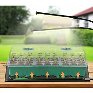 GYTF 6 Pack Seedling Starter Trays, 216-Cell Plant Starting Kit with Humidity Dome for Small Mini Greenhouse Germination Seeds Growing Starting