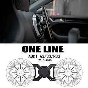 HIWEIS Car Special Mobile Phone Holder Air Outlet Installation, car Magnetic Mobile Phone Holder, Suitable for 2014-2020 A3/S3/RS3 8V(Black)