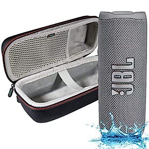 JBL Flip 6 - Waterproof Portable Bluetooth Speaker, Powerful Sound and deep bass, IPX7 Waterproof, 12 Hours of Playtime with Megen Hardshell Case - Gray