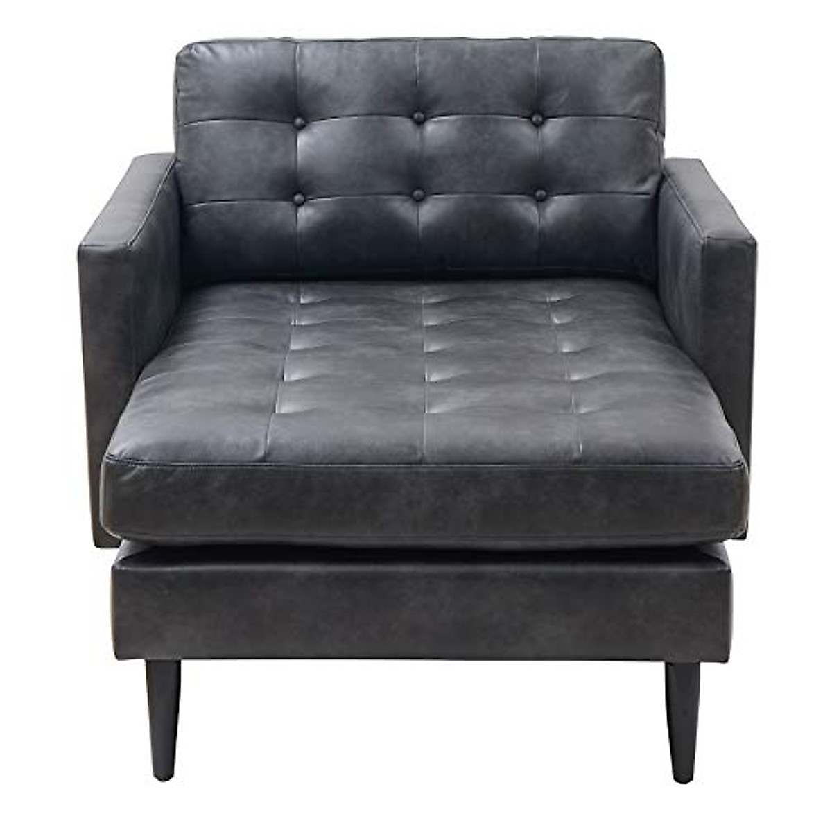 Safavieh Couture Home Collection Curtis Grey Velvet Upholstered Tufted Living Room Bedroom Foyer Chaise Lounge Chair SFV4760C