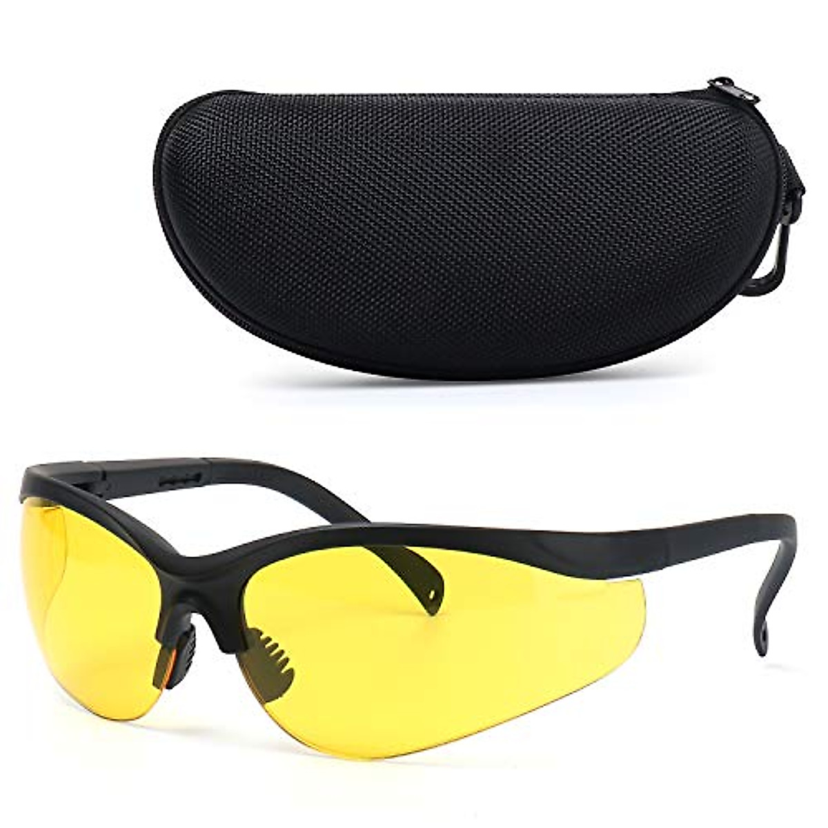 LaneTop Shooting Glasses For Men and Women, Anti Fog ANSI Z87.1 Safety Glasses with Hard Shell Case, UV400 Eye Protection for Shooting Range Glasses, Yellow Lens