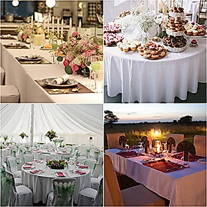 Fokitut 2 Pack Waterproof Rectangle Tablecloth, 90x132 Inch,Stain Resistant and Wrinkle Polyester Table Cloth, Fabric Table Cover for Kitchen Dining, Wedding, Party, Holiday Dinner-White