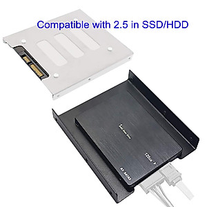 SSD HDD Holder 2.5 to 3.5 Mounting Bracket Hard Drive Adapter (2 Pack) (Black)