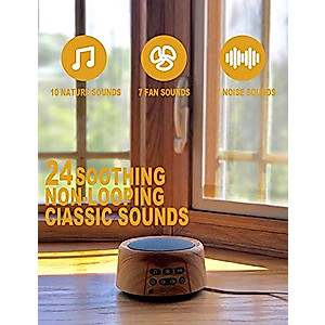 Douni White Noise Machine - Sleep Sound Machine with Soothing Sounds Timer & Memory Function for Sleeping & Relaxation,Sleep Therapy for Kid, Adult, Nursery, Home,Office,Travel.Wood Grain