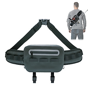 Sarcia Waterproof Waist Bag - Fly Fishing Fanny Pack with Rod Holder and Airtight Zipper, Ideal for Kayaking, Outdoor Sports, Camping and Hiking