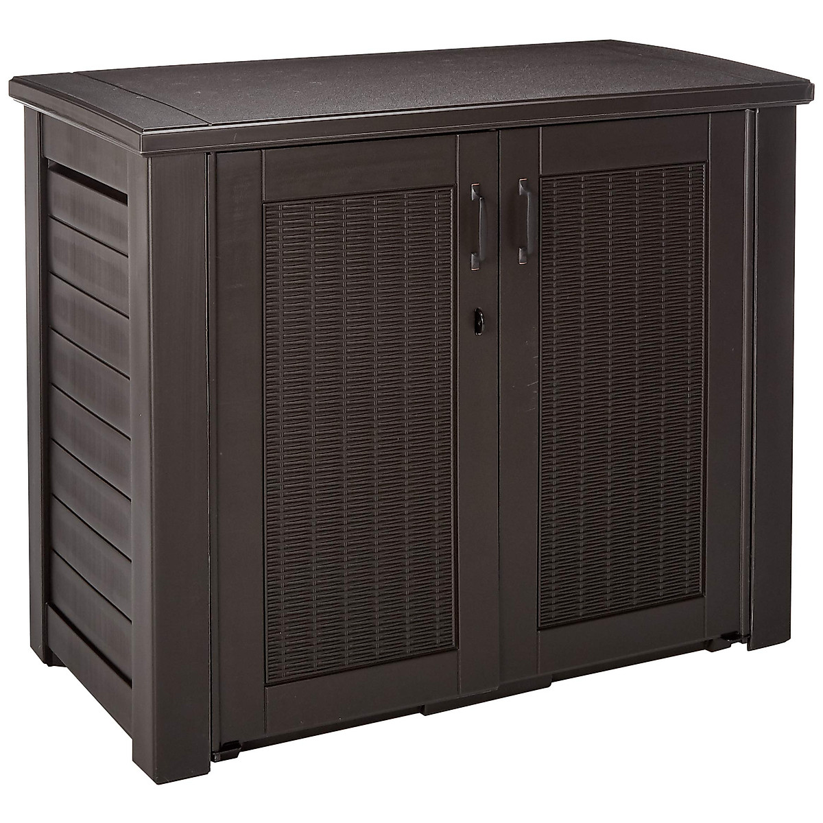 Rubbermaid 123-Gallon Storage Deck Box and Suncast 33-Gallon Trash Can Outdoor Storage Bundle