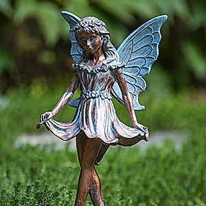 BRECK'S Dancing Fairy Statue - Add This Fun Loving Sprite and Bring Your Garden to Life!