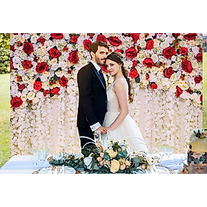 CSFOTO 10x8ft Wedding Backdrops for Reception Floral Backdrop for Wedding Shower Engagement Backdrop Flower Wall Backdrop Bridal Shower Background for Cradle Ceremony Backdrop for Proposal