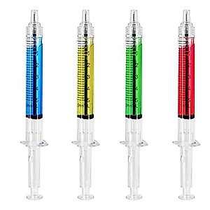 SunAngel 4 Syringe Pens + 6 Pill Pens + 6 Syringe Highlighters Fluorescent Needle Watercolor Pen (16 PCS)