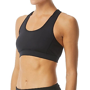 TYR Women's Standard Reilly Bra Top for Swimming, Yoga, Fitness, and Workout, Black, Large