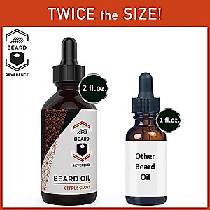 Citrus Beard Oil Leave-in Conditioner - Sweet Orange Scent - Large 2oz Size - Enhanced with Organic Tea Tree Oil, Jojoba Oil, and Argan Oil - Mustache and Beard Softener and Growth